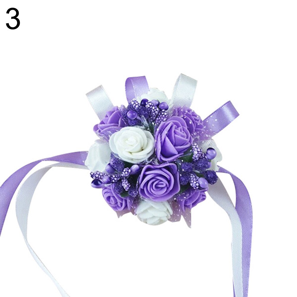 Wrist Corsage Bridesmaid Sisters Hand flowers Arti... – Grandado