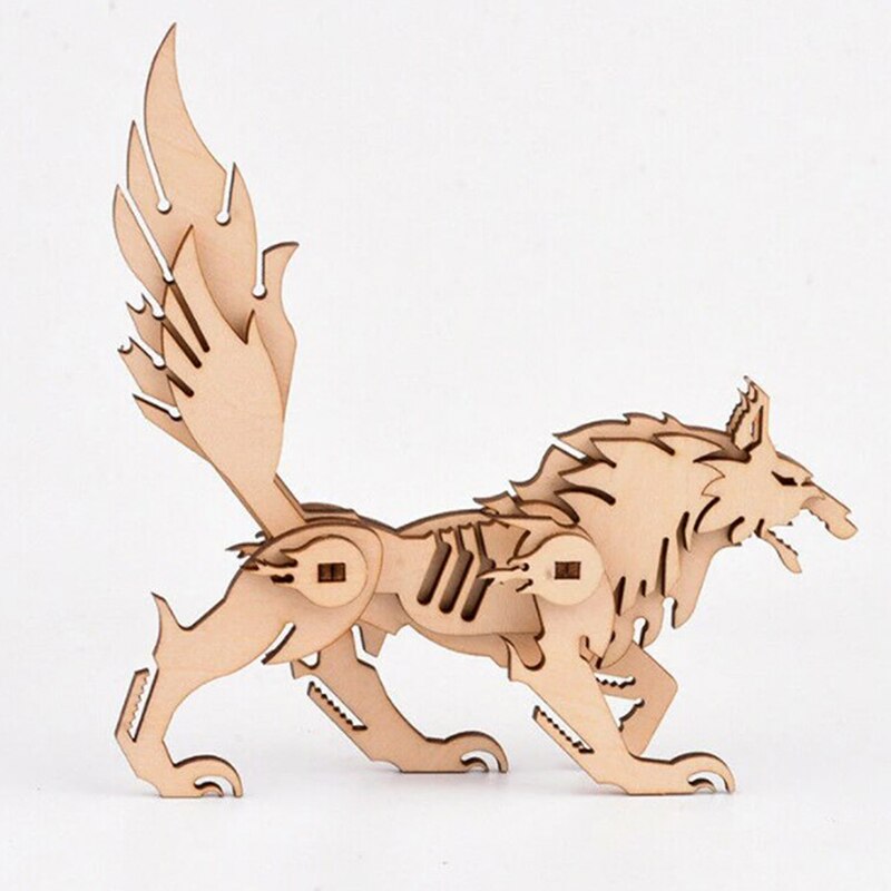 DIY 3D Wooden Puzzle Deer Tiger Wolf Model Buildin... – Vicedeal