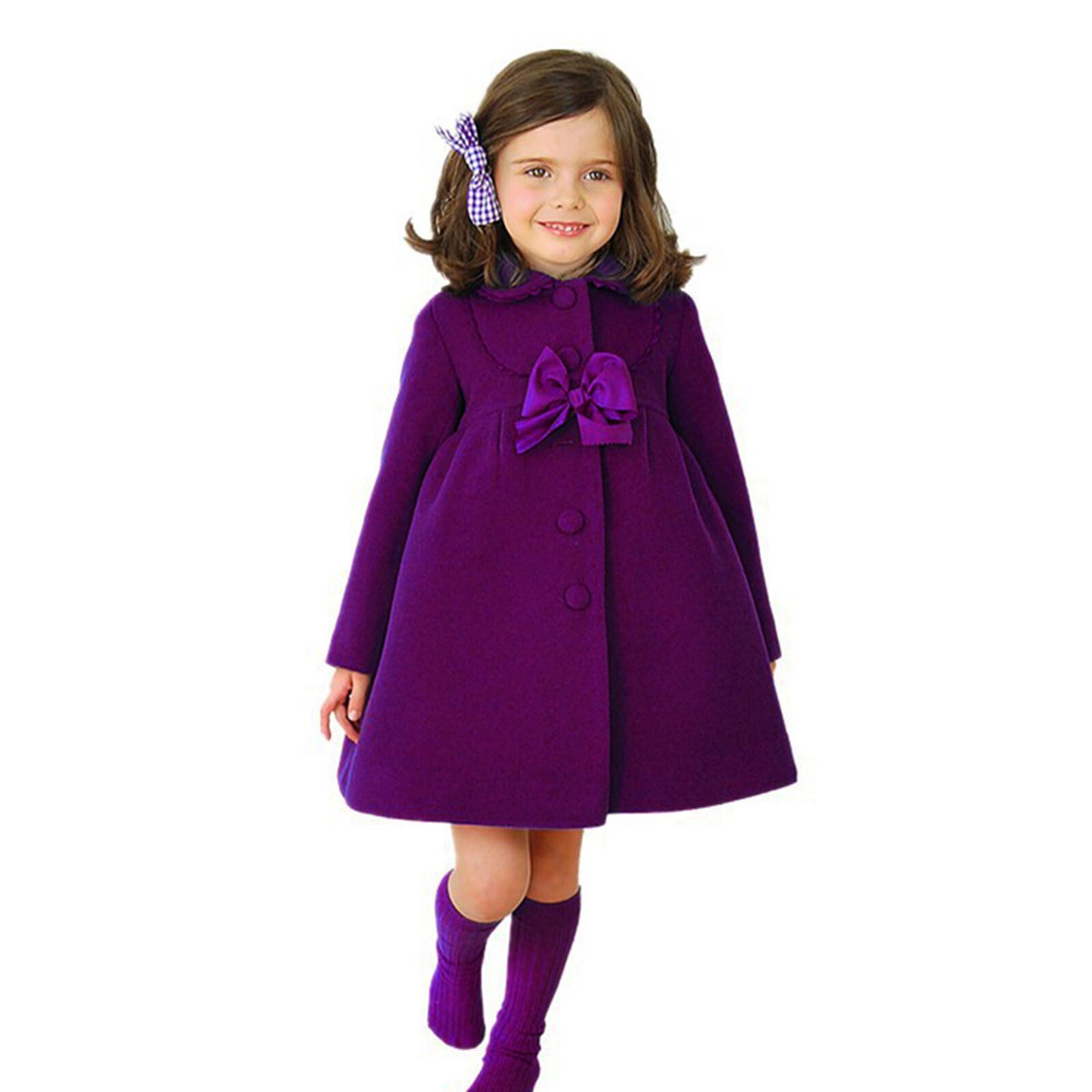 Autumn Baby Wool Blends Coat Dress For Children Wi... – Grandado