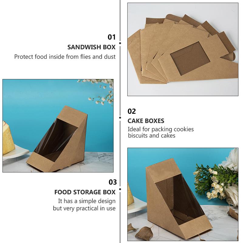 50 Pcs Sandwiches Storage Box Cakes Wrapping Box K... – Grandado