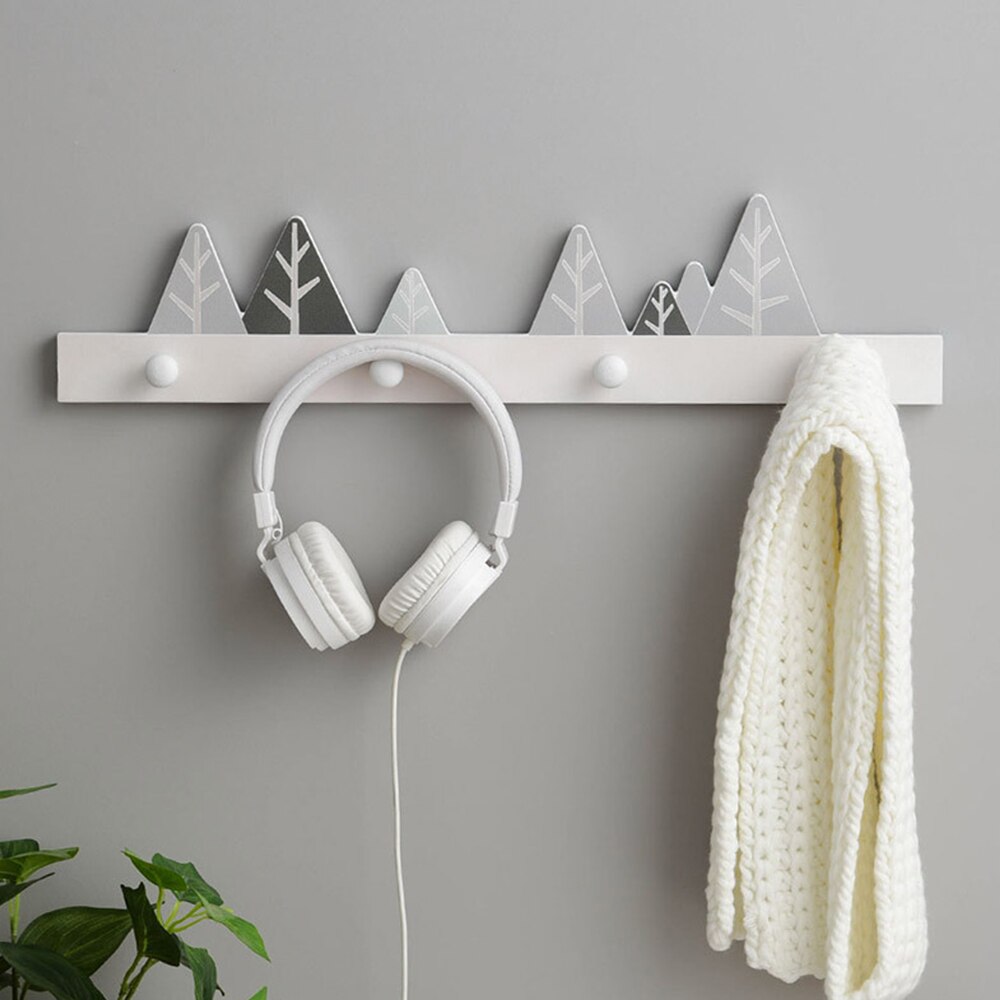 Hus inredning trä tecknad nyckelhållare vägghyllor... – Grandado