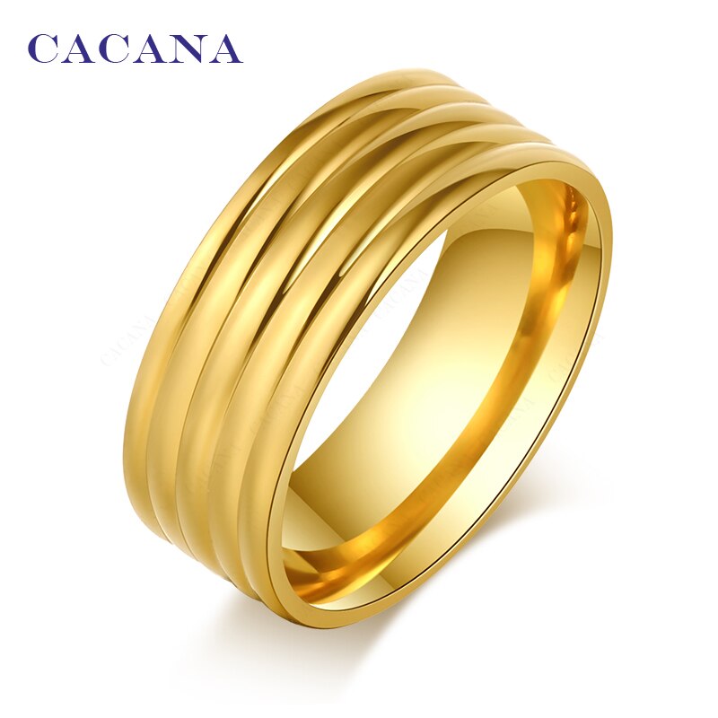 Cacana rustfri stålringe til kvinder skinnende flo... – Grandado