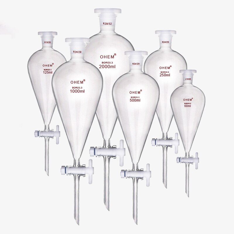 Embudo cónico separador en forma de pera con tapón... – Grandado