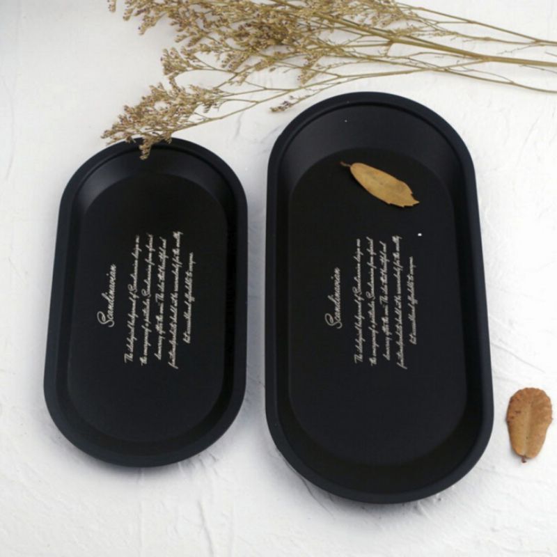 Metal Storage Tray Black Oval Dotted Fruit P2019 l... – Vicedeal