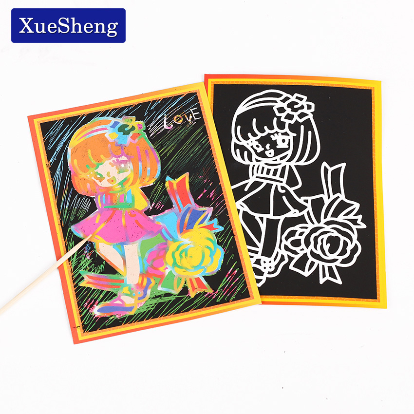 6 PCS 13x9.5cm Color Scratch Art Coloring Card Pap... – Vicedeal