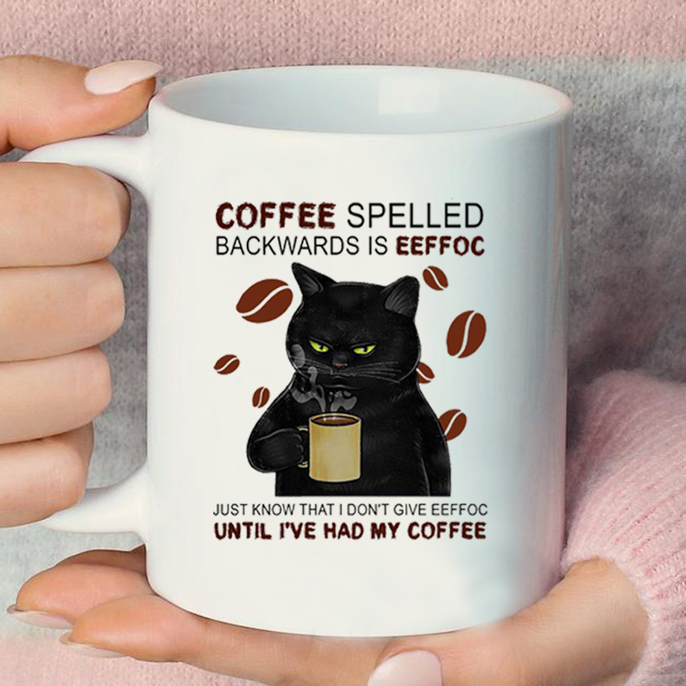 Coffee Spelled Backwards Is Eeffoc Coffe Mug Black... – Grandado