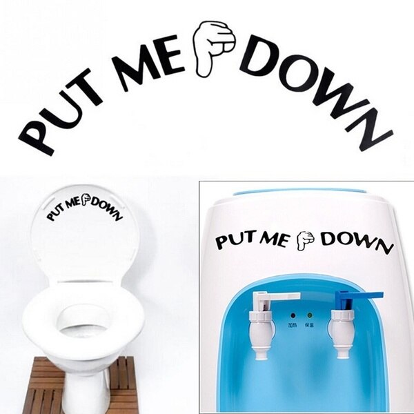PUT ME DOWN Sign Gesture Toilet Seat Sticker Bathr... – Vicedeal