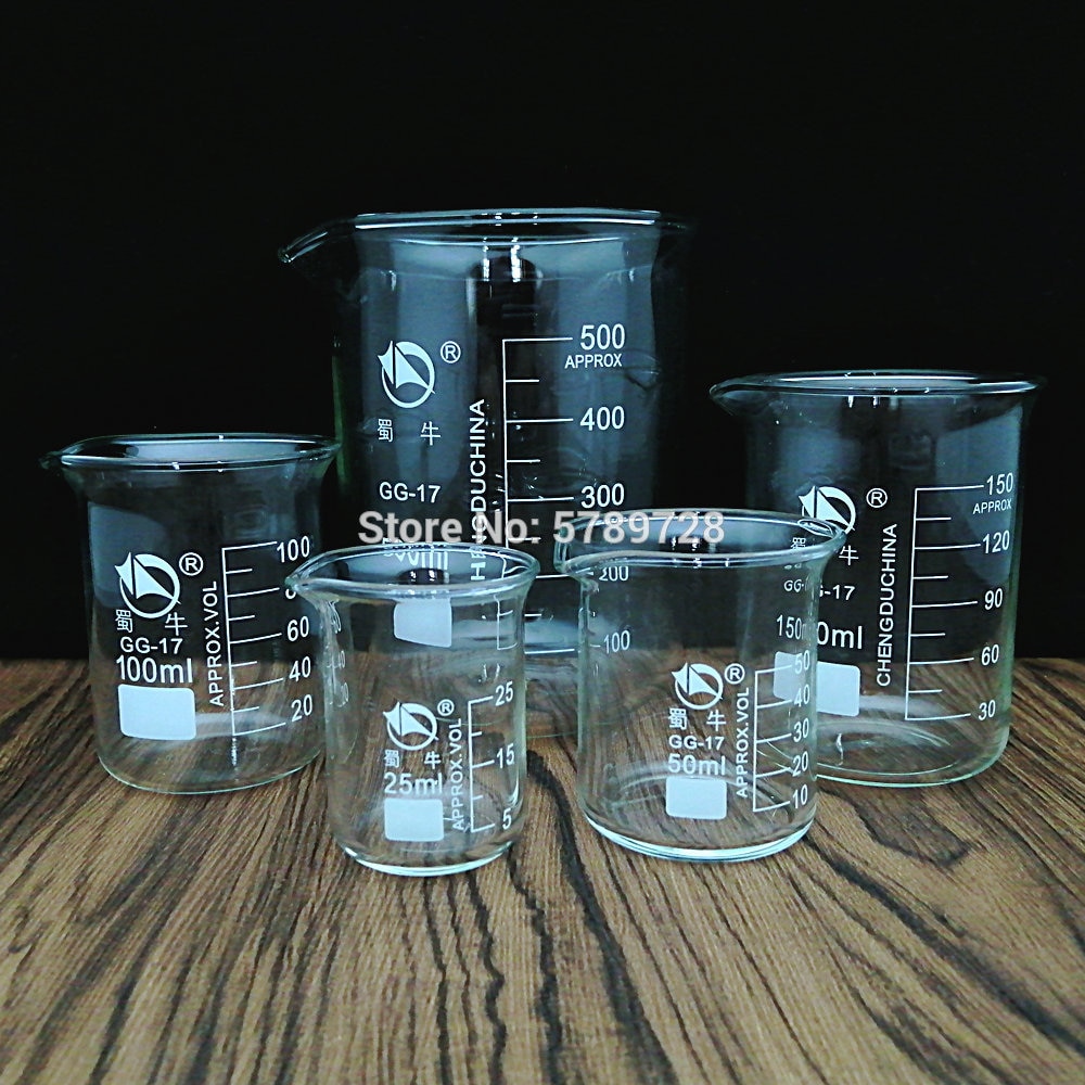 1Set Lab Glass Beaker 25/50/100/150/500ml Borosili... – Vicedeal