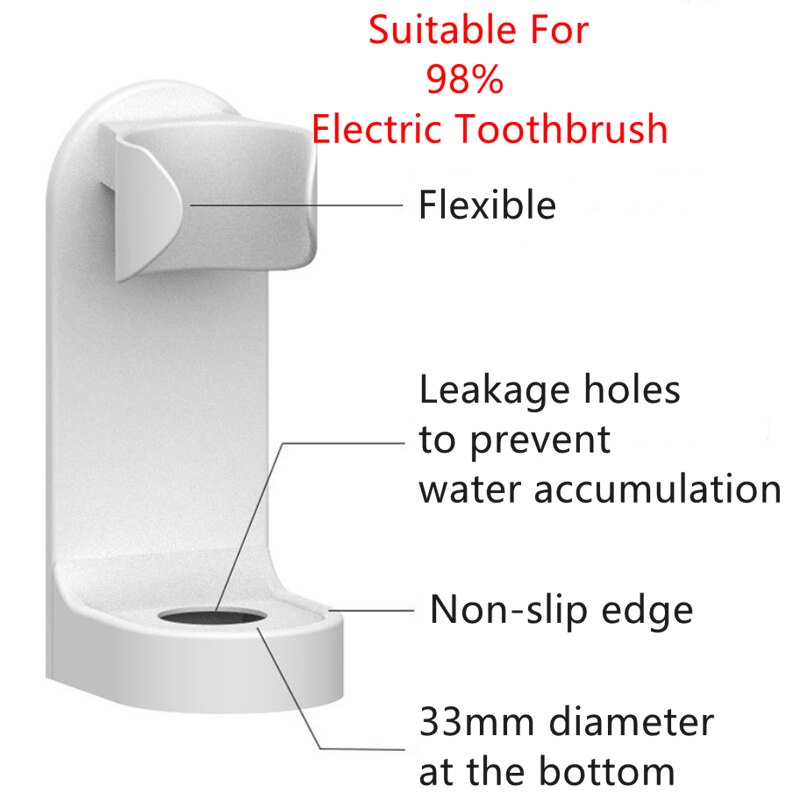 Wall Mount Electric Toothbrush Holder Electric Tooth Brush Stander Body ...