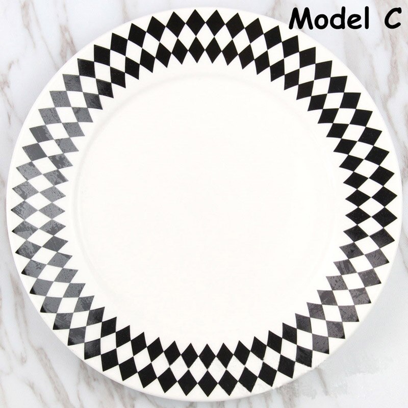 Dinner Plate Salad Dish Ceramic Tray Geometry Figu... – Grandado