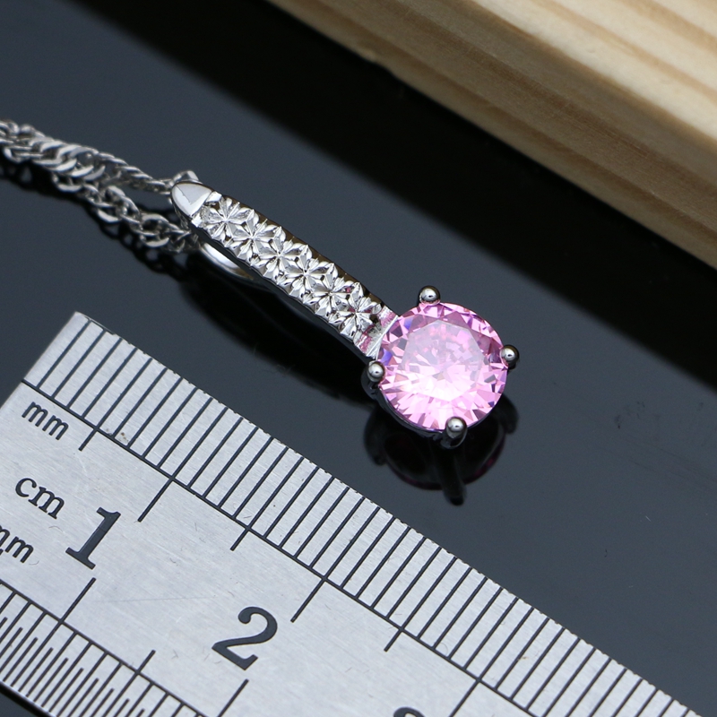 Shiny Pink Topaz Gem Silver 925 Jewelry Sets Hoop ... – Grandado