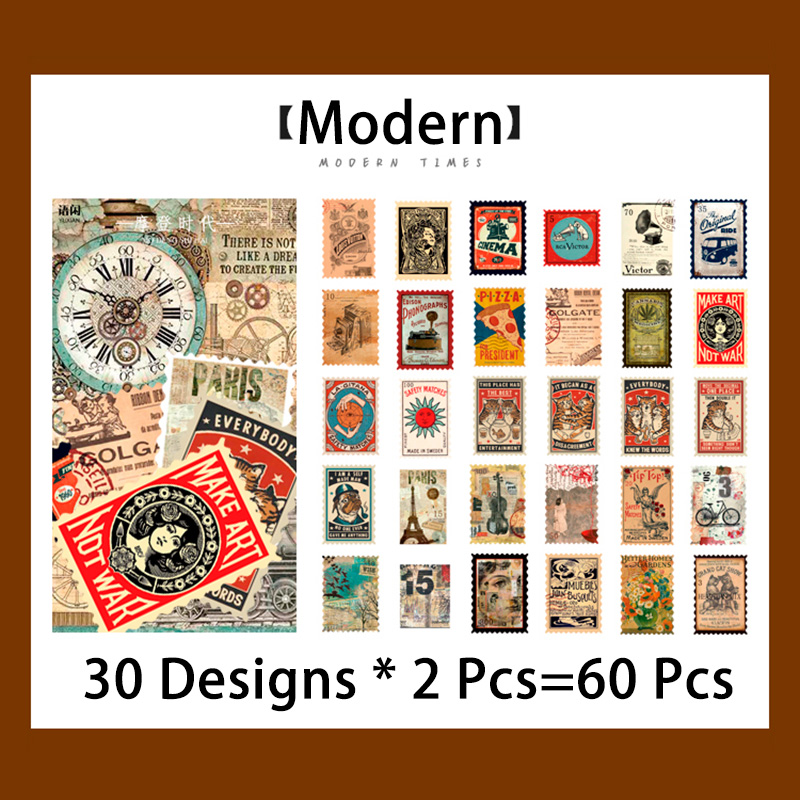 60pcs/lot Vintage Antique Washi Stickers Junk Jour... – Vicedeal