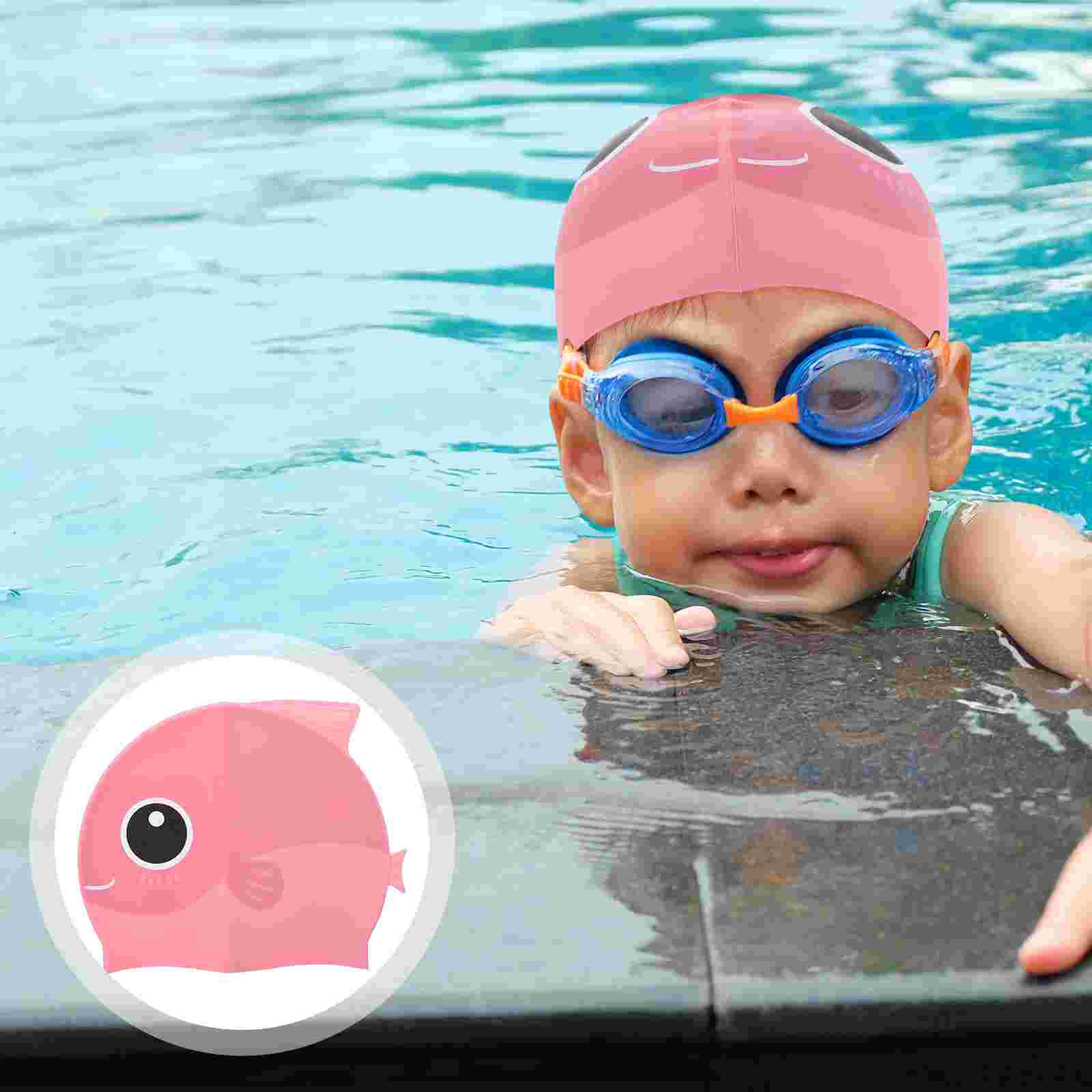 Kid Swim Head Cover Cartoon Swimming Hat Ear Prote... – Grandado
