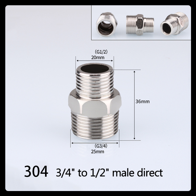 1/2 3/4 BSP 304 Stainless Steel Female Male Thread... – Vicedeal