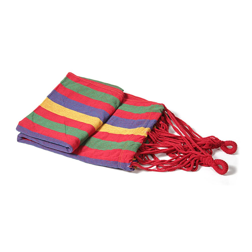 Red Stripes Hammock Cotton Rope Outdoor Swing Fabr... – Grandado