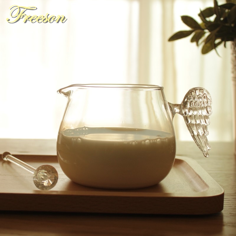 Pretty Angel Wing Glass Creamer Cup 430ml Milk Jug... – Vicedeal