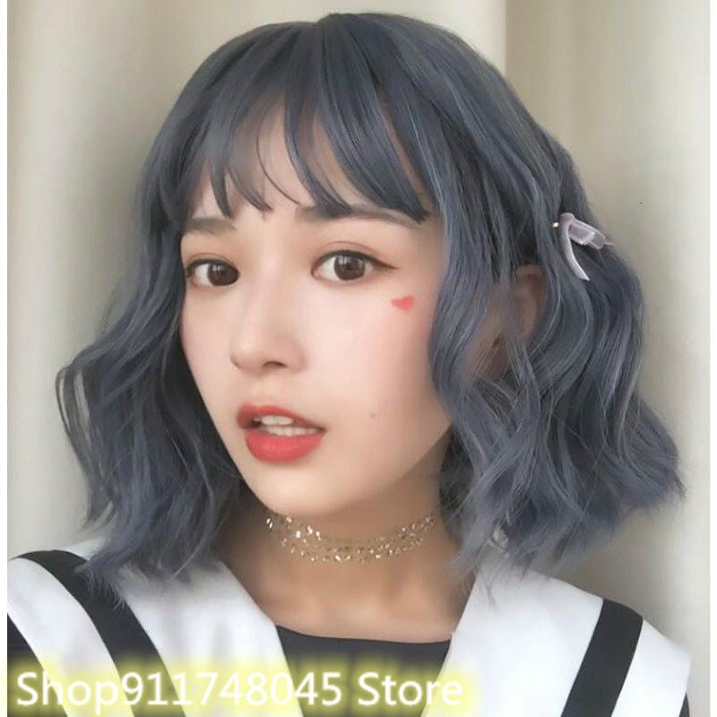 Peluca de pelo rizado coreano corto, color naranja... – Grandado