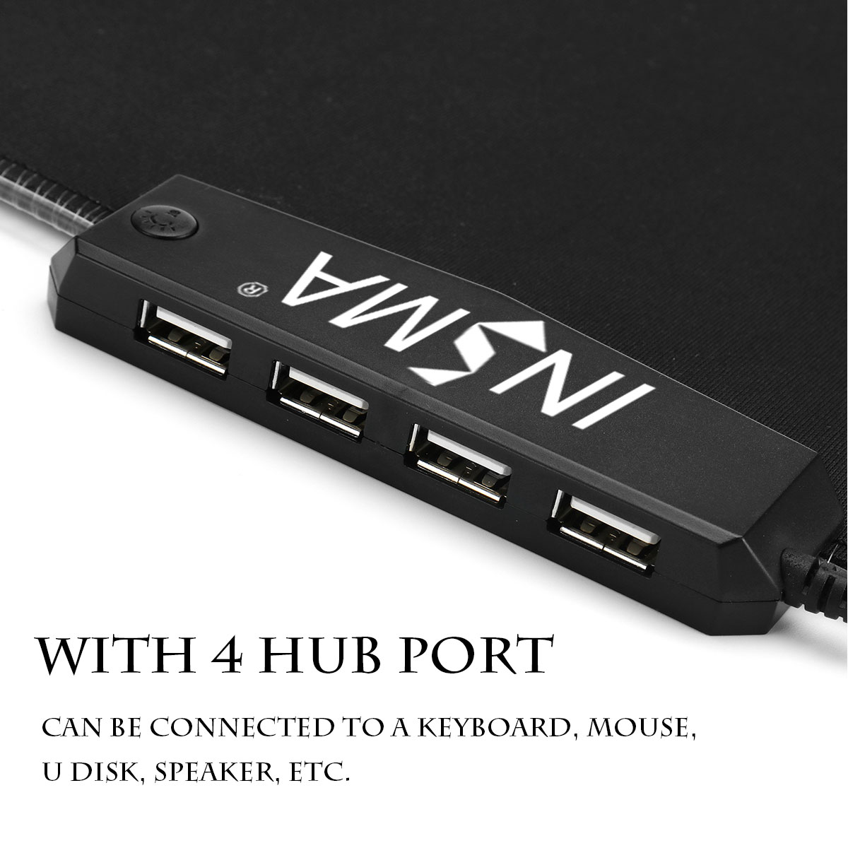 Gaming Mouse Pad RGB LED Glowing Colorful 4 HUB US... – Grandado