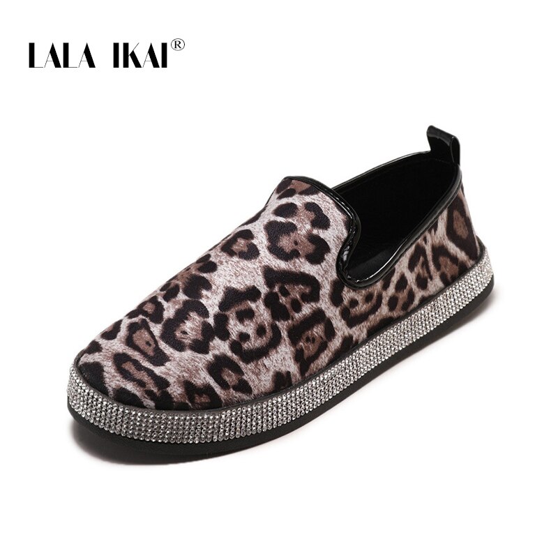 LALA IKAI Spring Leopard Flat Shoes Woman Sexy Rhi... – Grandado