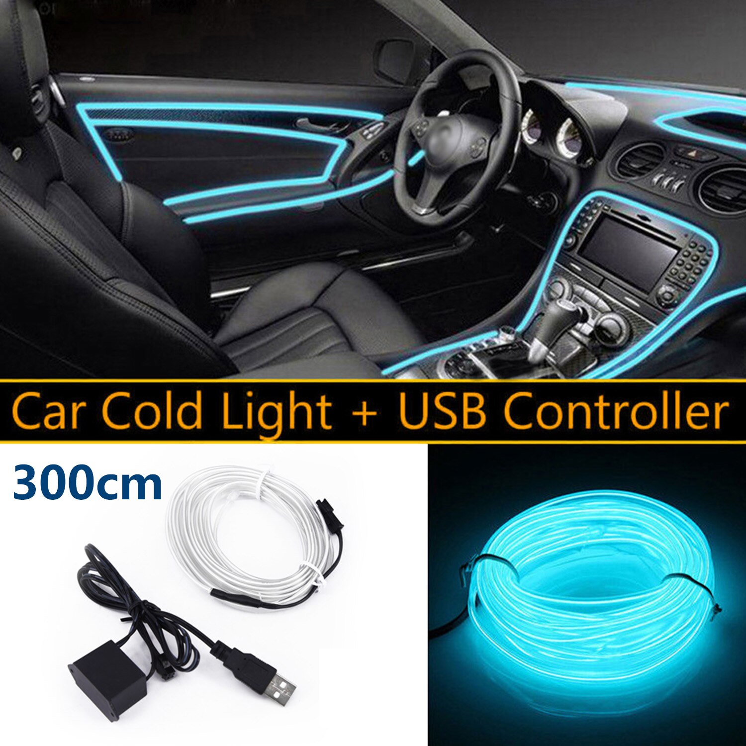 Buis El Draad Licht Licht Strip Strip Auto Decor O... – Grandado