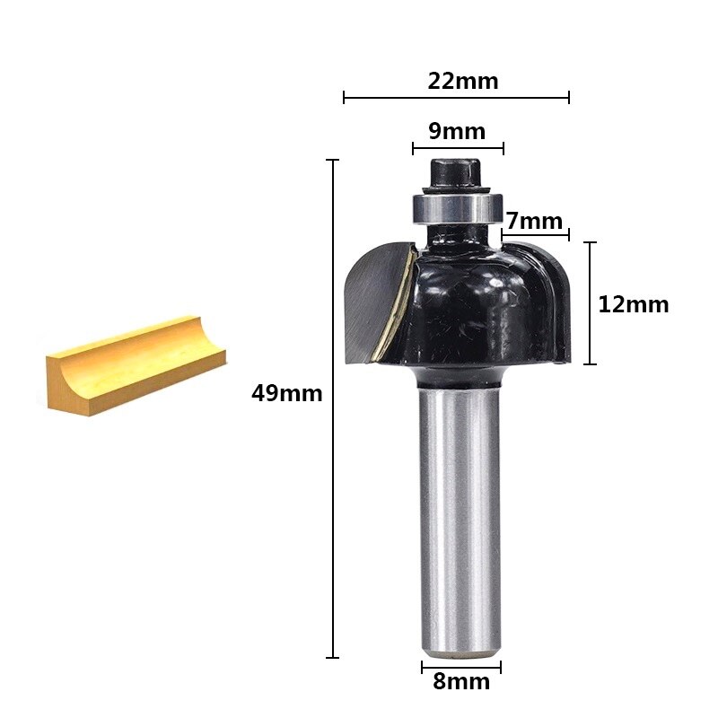 XCAN Corner Round Over Router Bit 8mm Shank Bearin... – Grandado