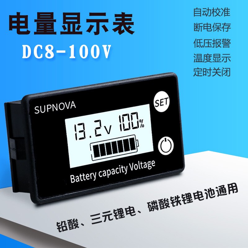LCD DC Voltmeter Lithium Lead-acid Battery Level I... – Grandado