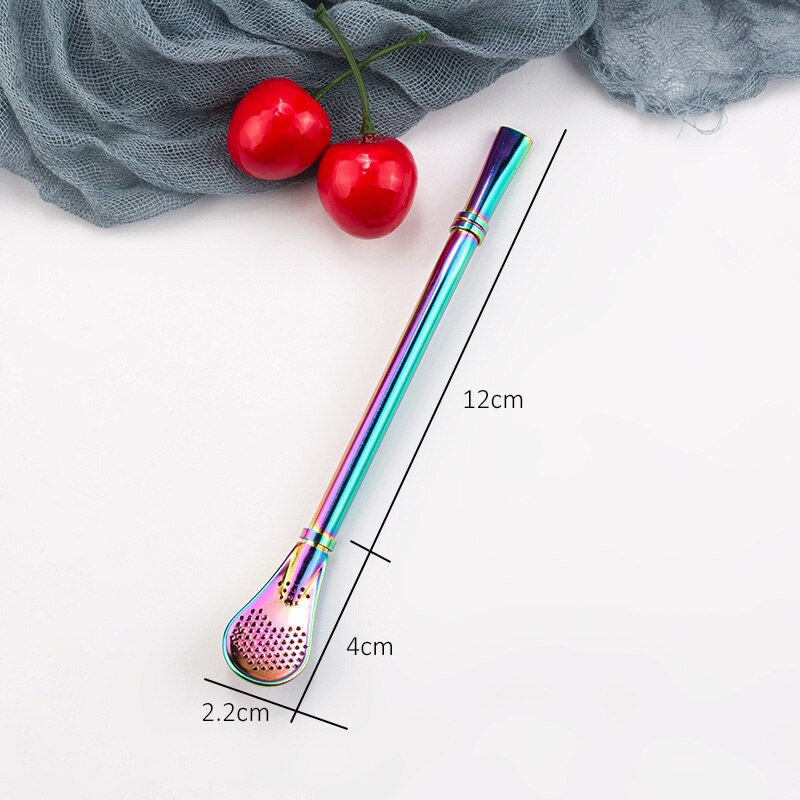 Two-in-one Stainless Steel Spoon Straws Metal Drin... – Grandado