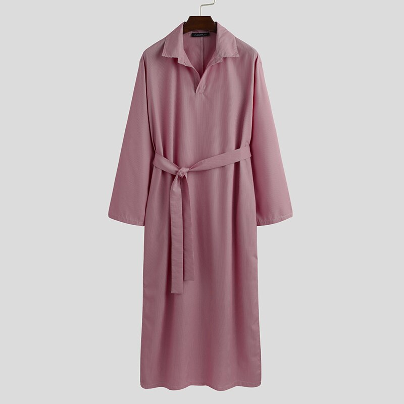 INCERUN Leisure Solid Color Pyjamas Robes Men Long... – Vicedeal