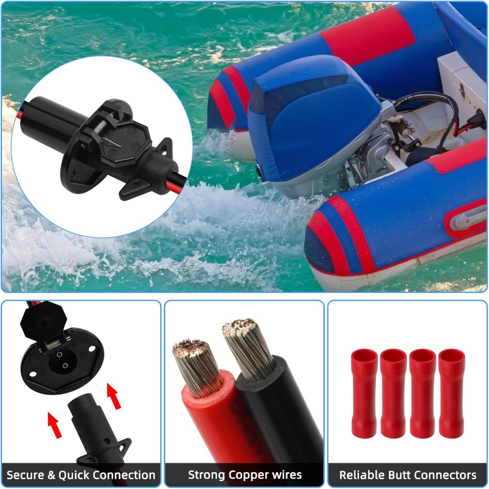 Trolling Motor Plug 12v/8 Gauge/2 Wire Trolling Qu... – Grandado