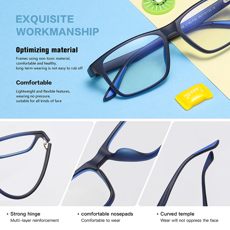 AOFLY BRAND Square Computer Glasses Children Optic... – Grandado