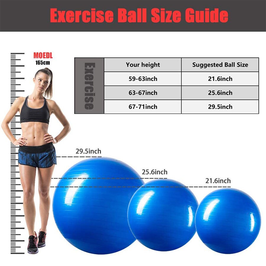 Exercise Ball 45-85cm Yoga Ball Chair Pump Stabili... – Grandado