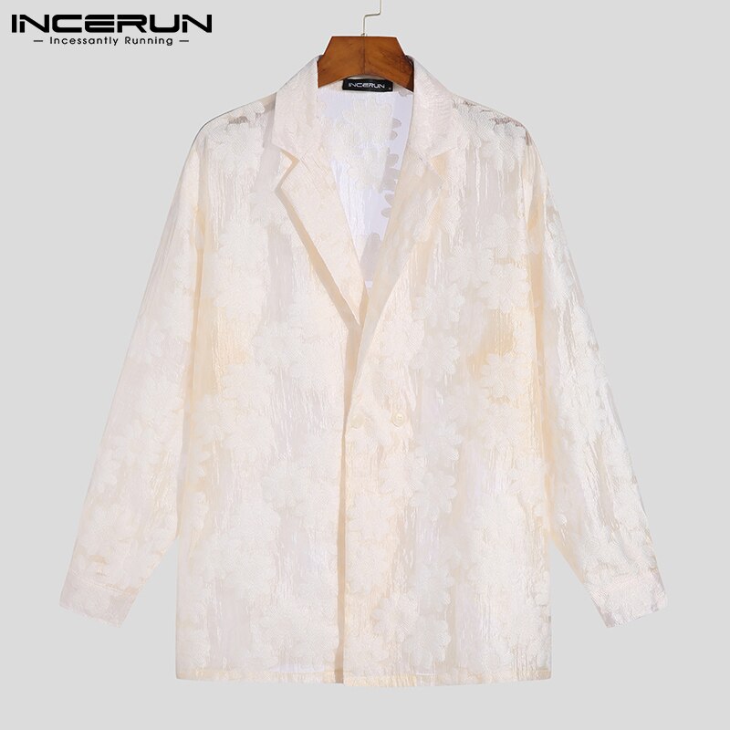 Mannen Shirt Mesh See Through Lange Mouwen Streetw... – Vicedeal