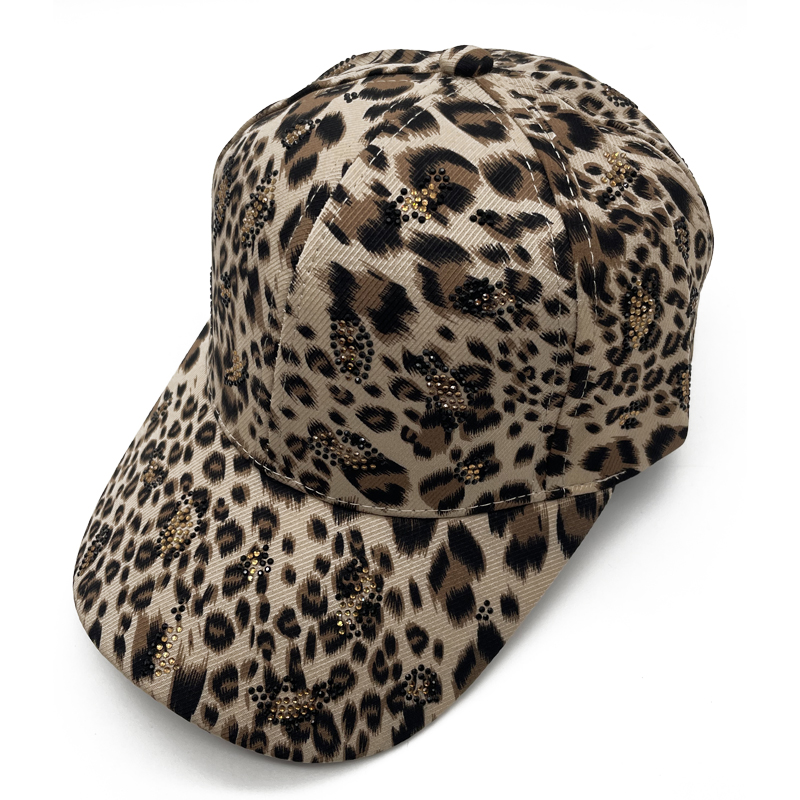 Hat Female Leopard Print Diamond-studded Rhineston... – Grandado