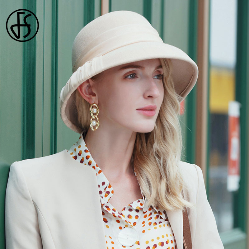 FS Vintage Winter Hats For Women Wool Felt Wide Br... – Grandado