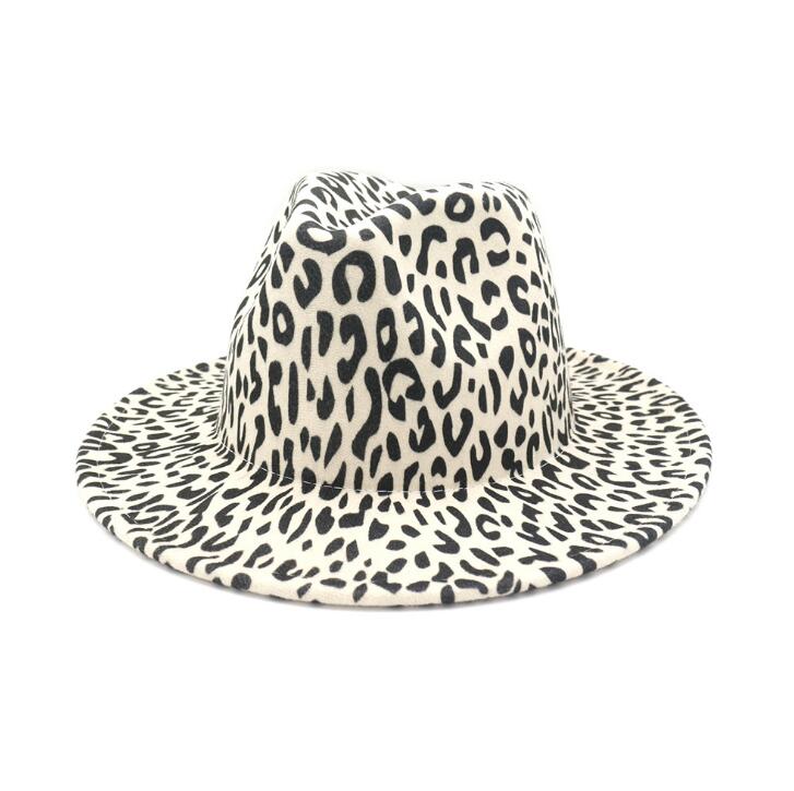 Leopard Fedora Hüte Frauen Vintage Trilby Caps Wol... – Vicedeal