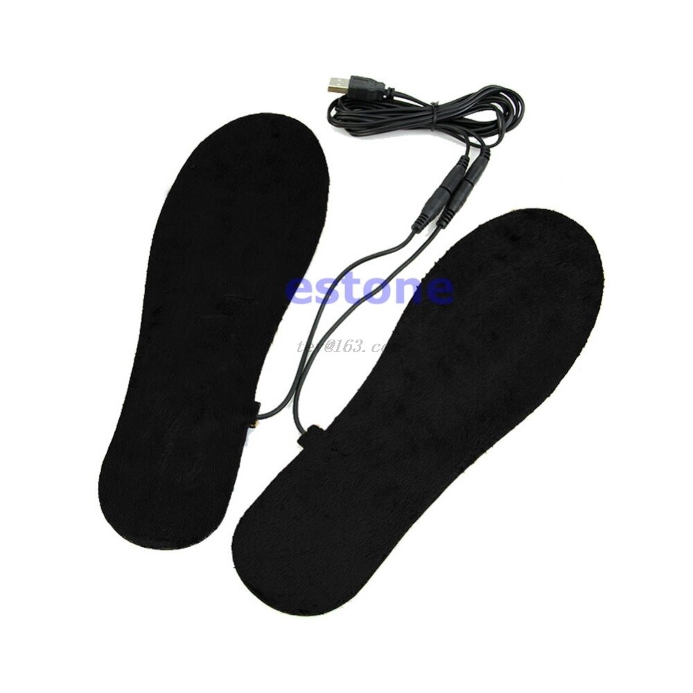 USB Electric Powered Heated Winter Insoles For Shoes Boots Keep Feet ...