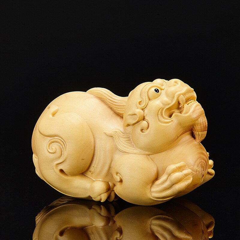 7CM Mythical Boxwood Pixiu Lion Solid Wood Statue ... – Grandado