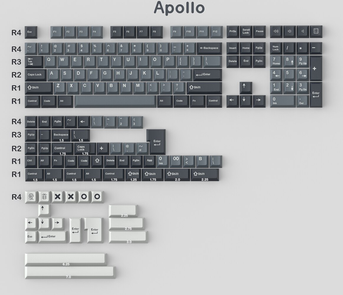 G-MKY APOLLO 173 KEYCAPS Cherry Profile Keycap DOU... – Vicedeal