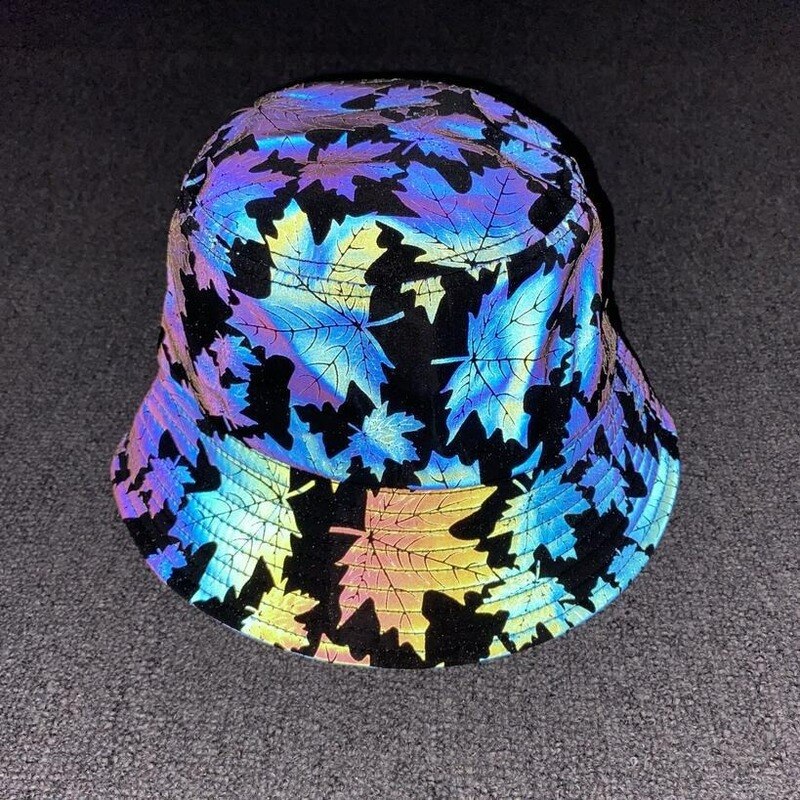 Colorful Reflective Fisherman Fishing Cap Men Bucket Hats Night Reflect ...