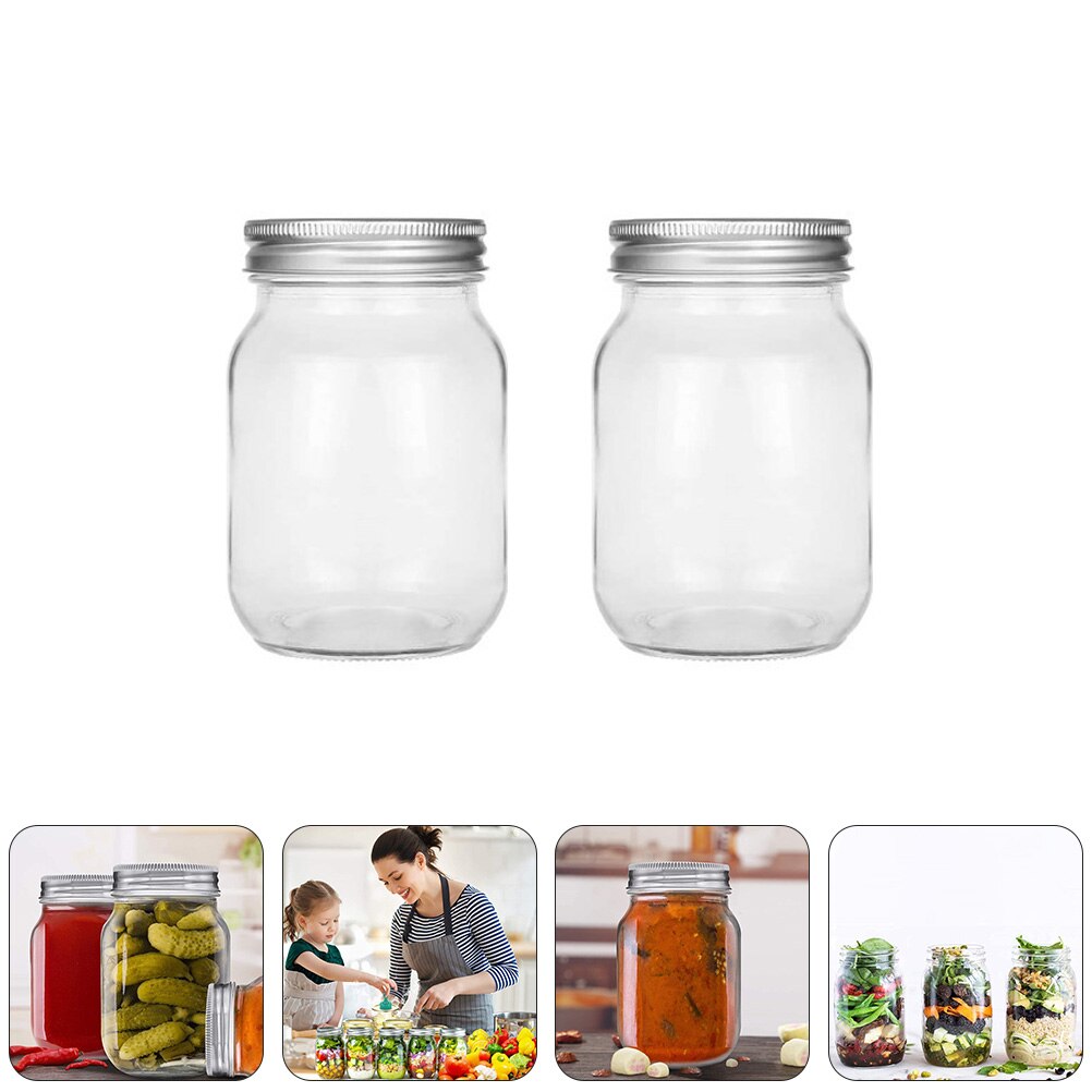 4pcs 500ml Glass Sealed Mason Jars Fruit Salad Jar... – Grandado