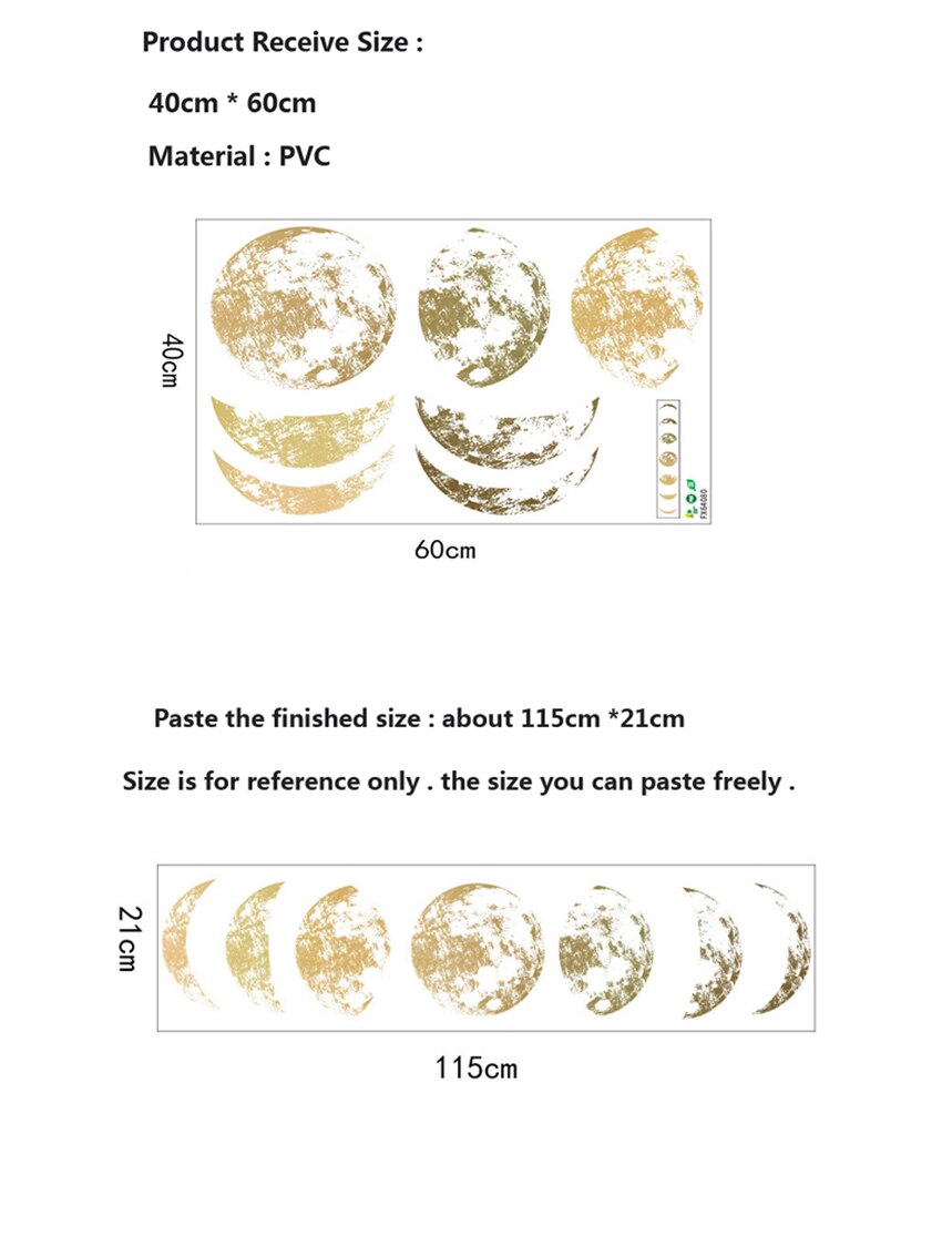 Moon Phase 3D Sticker for Living Room Wall Decor A... – Vicedeal