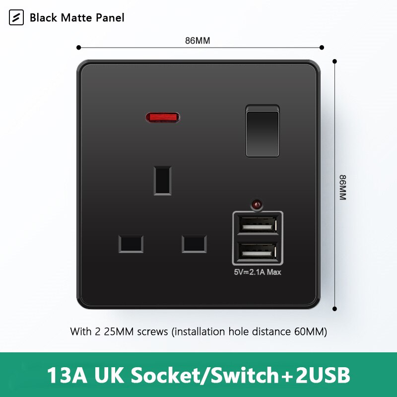 Atlectric UK Standard 13A Wall Socket Black White ... – Grandado