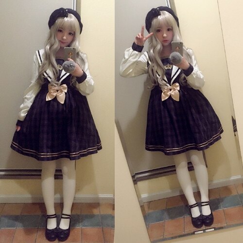 Japanese soft sister uniforms sailor suit Slim dre... – Vicedeal