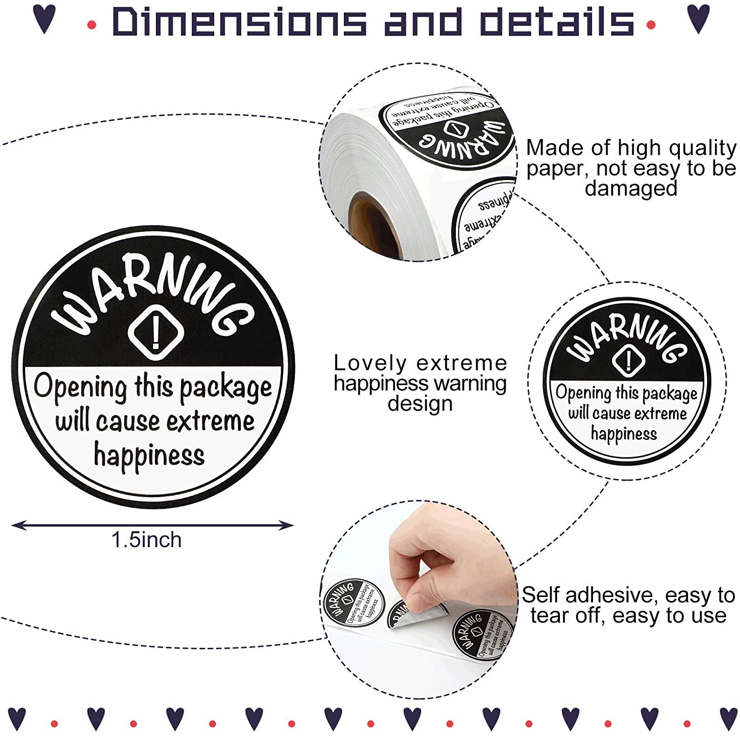 Adorable Warning Sticker Extreme Happiness Labels ... – Vicedeal