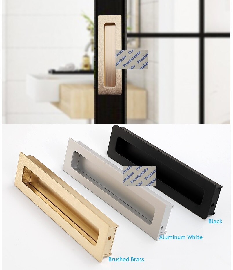 1Pcs Brushed Brass Matte Black Aluminum White Rece... – Grandado