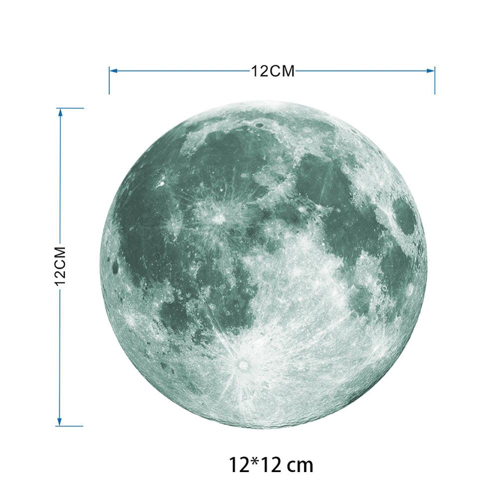 Luminous Moon 3D Wall Refective Sticker 12/20/30cm... – Grandado