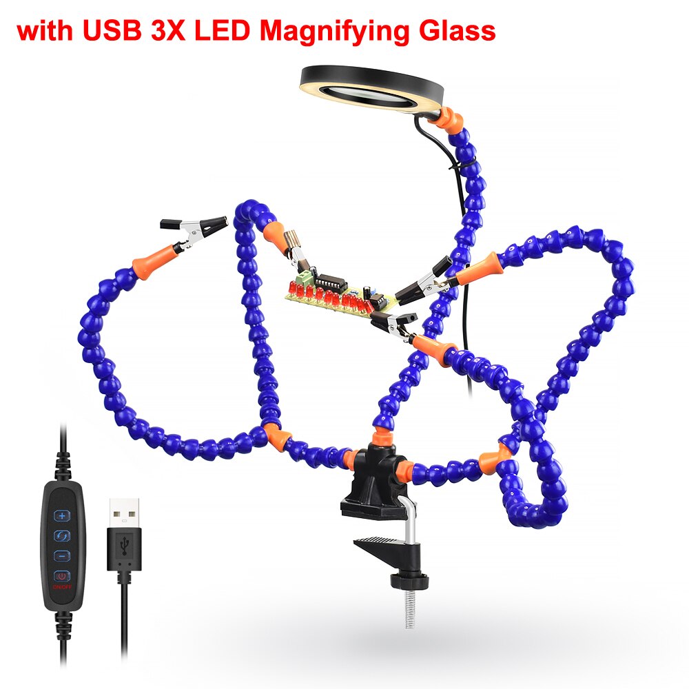 NEWACALOX Desk Clip PCB Soldering Holder 3X Magnif... – Vicedeal