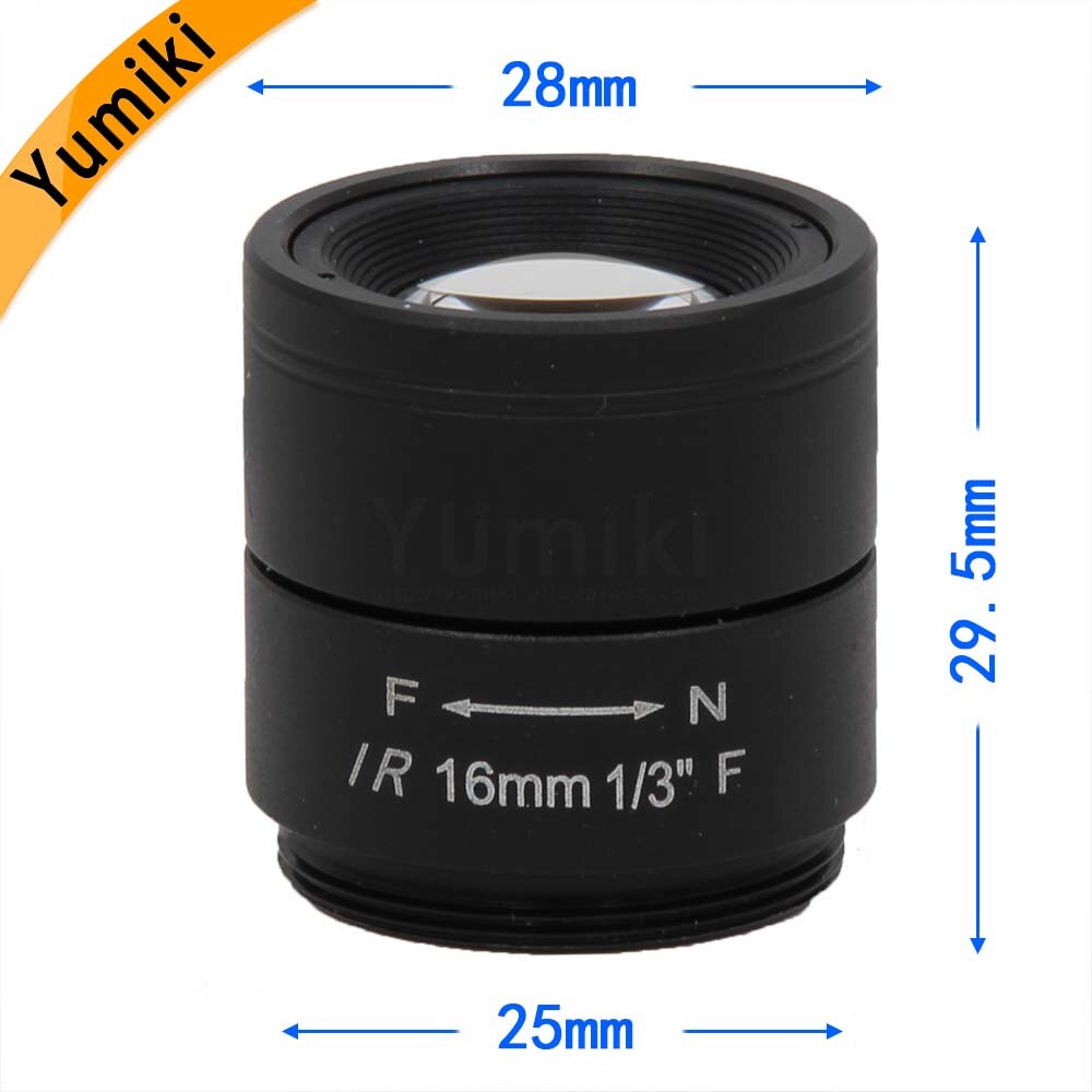 Yumiki CCTV CS lens 16mm 20degree 1/3" F1.2 CCTV F... – Grandado