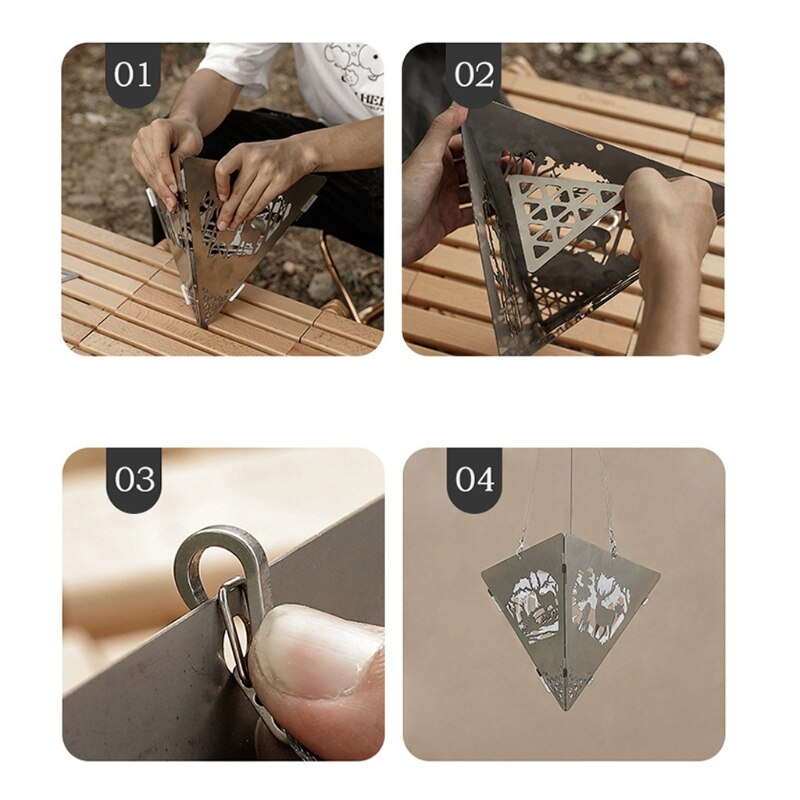 1 Set Triangle Hanging Furnace Bonfire Campfire Pi... – Grandado