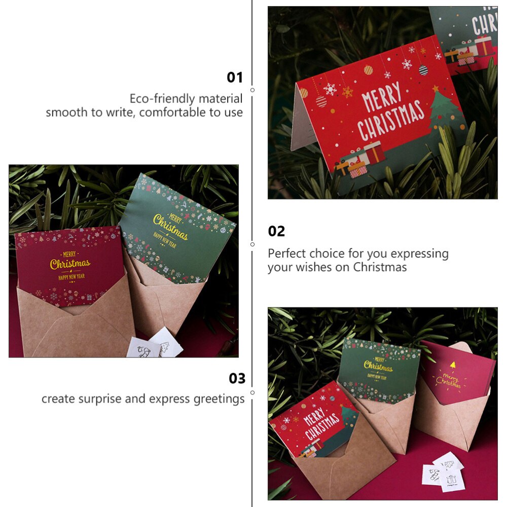 12 Pcs Retro Christmas Greeting Cards Printed Merr... – Vicedeal